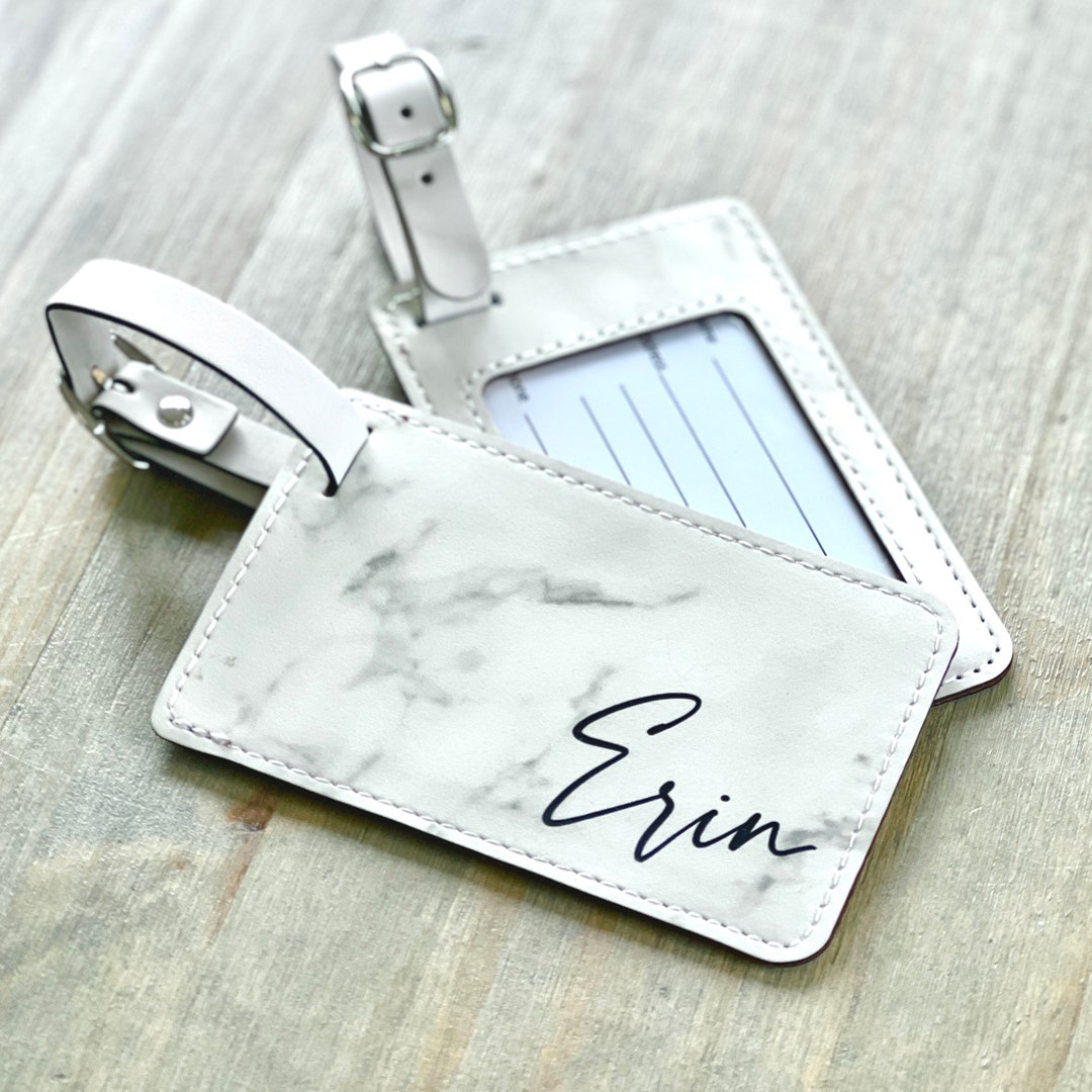 Personalized Leather Luggage Tags, Laser Engraved Luggage Tags ...