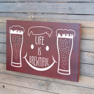 Beer Gift - Beer Sign - Gift for Boyfriend - Christmas Gift - Life is ...