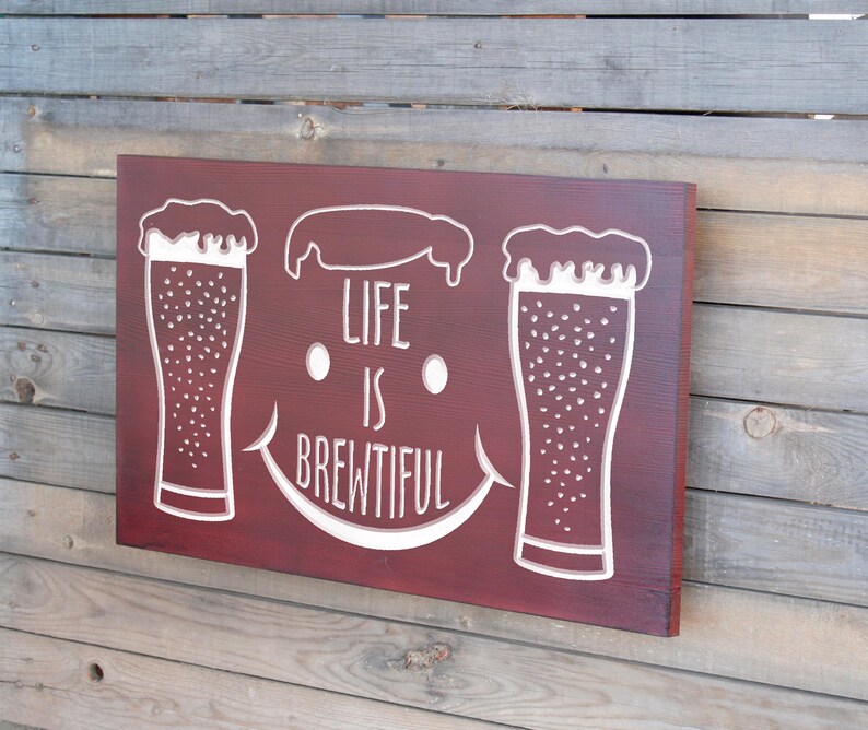 Beer Gift - Beer Sign - Gift for Boyfriend - Christmas Gift - Life is ...