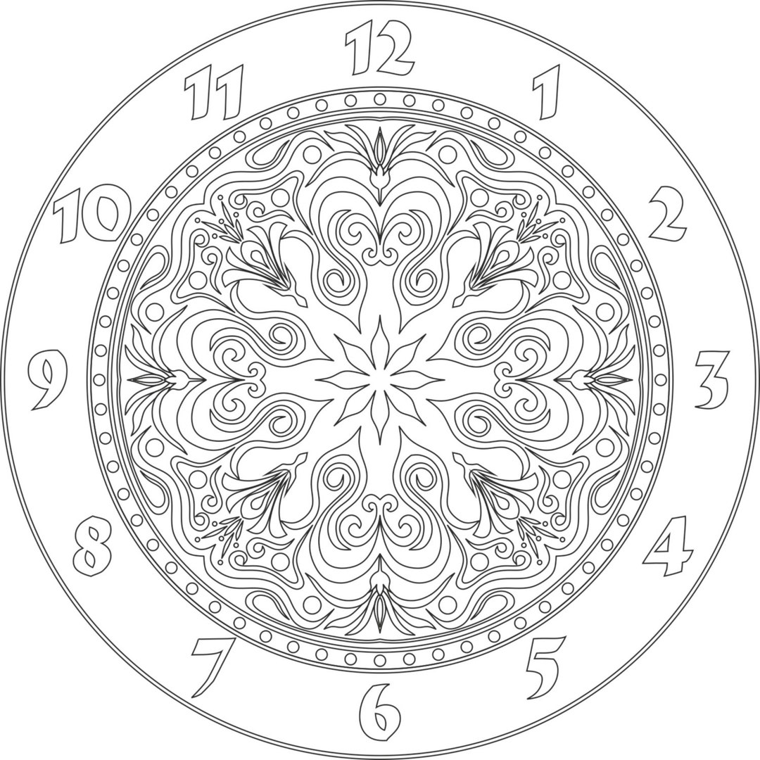 Clock Face Vector File (eps) for V-bit Cnc Carving - Etsy