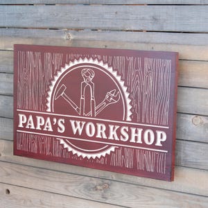 Papa's Workshop or Grandpa's Workshop, Hand Routed With Tools Design ...