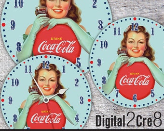 Coca Cola Clock Face 12 and 8 Digital Downloads | Etsy