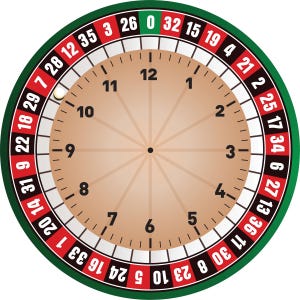 Roulette Style Large Clock Face - 12" and 8" Digital Downloads - DIY ...