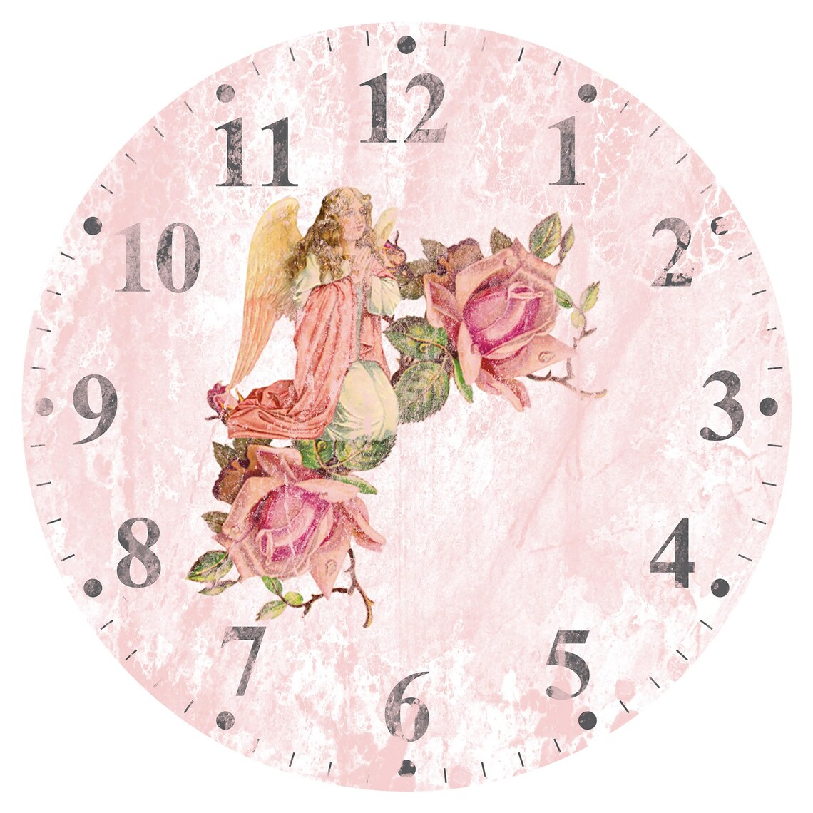 Vintage Style Large Clock Face - 12" and 8" Digital Downloads - DIY ...