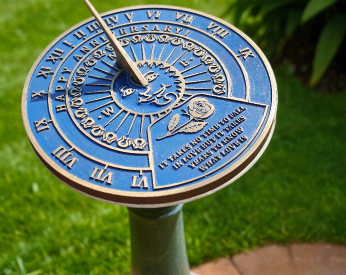 Cast Iron Sundial - Garden Decor Statue - Outdoor Sign - Garden Sundial ...