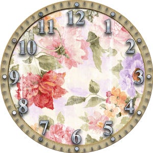Vintage Style Large Clock Face - 12" and 8" Digital Downloads - DIY ...