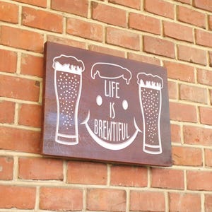 Beer Gift - Beer Sign - Gift for Boyfriend - Christmas Gift - Life is ...
