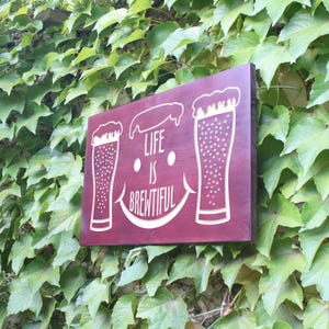 Beer Gift - Beer Sign - Gift for Boyfriend - Christmas Gift - Life is ...