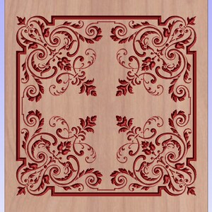 Square Corner Ornament Vector File (eps) for V-bit Cnc Carving - Etsy