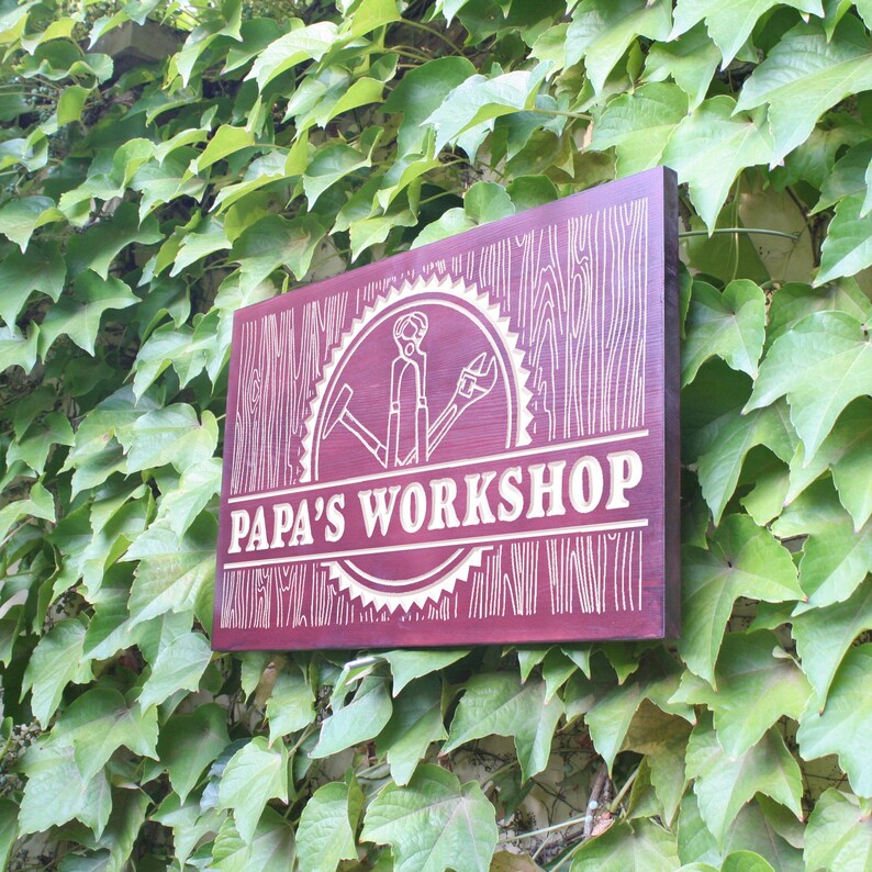 Papa's Workshop or Grandpa's Workshop, Hand Routed With Tools Design ...