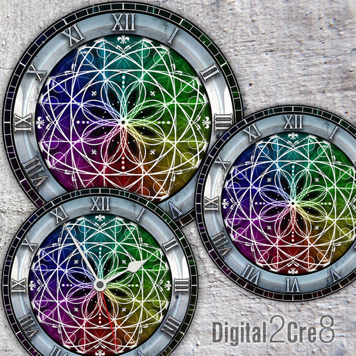 Modern Large Clock Face 12 and 8 Digital - Etsy