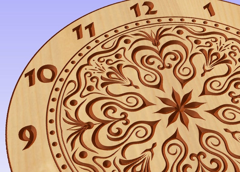 Clock Face Vector File eps for V-bit Cnc Carving | Etsy