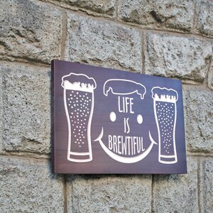 Beer Gift - Beer Sign - Gift for Boyfriend - Christmas Gift - Life is ...