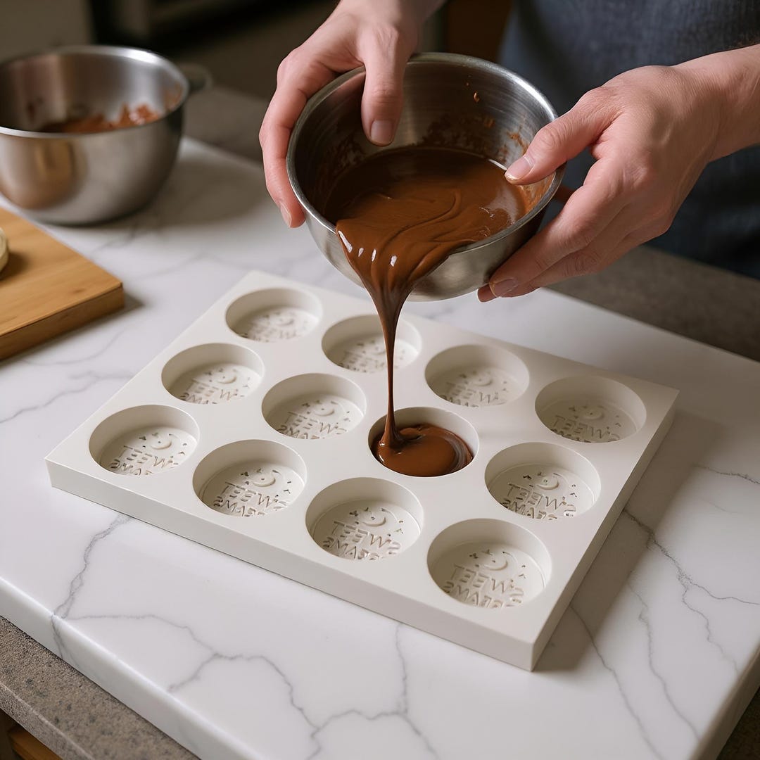 Custom Round Chocolate Mold – Personalized Silicone Mold for Candy ...