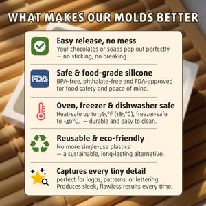 Custom Silicone Mold for Chocolate - Personalized Logo Candy Mold - 6 ...