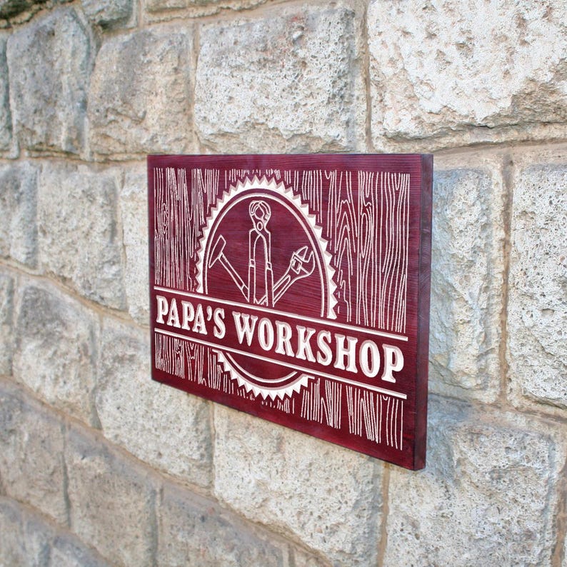 Papa's Workshop or Grandpa's Workshop, Hand Routed With Tools Design ...