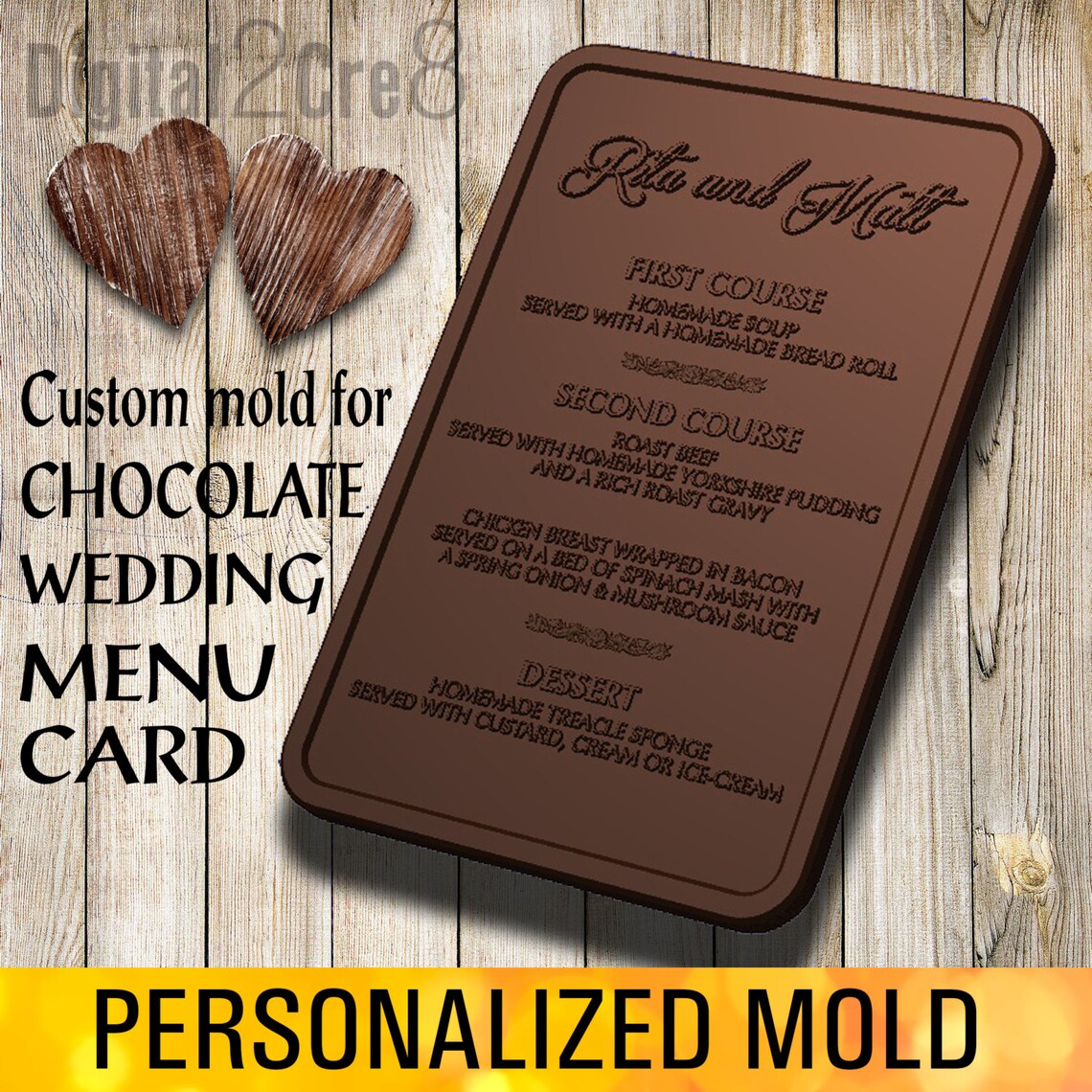Chocolate Menu Card Chocolate Mold Custom Silicone Mold for - Etsy