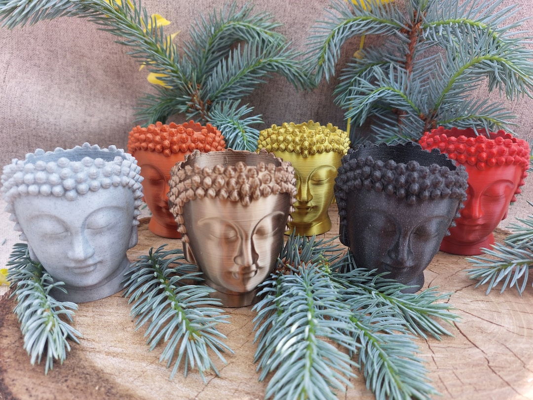 Buddha Mini Head Planter, Head Pot - Etsy