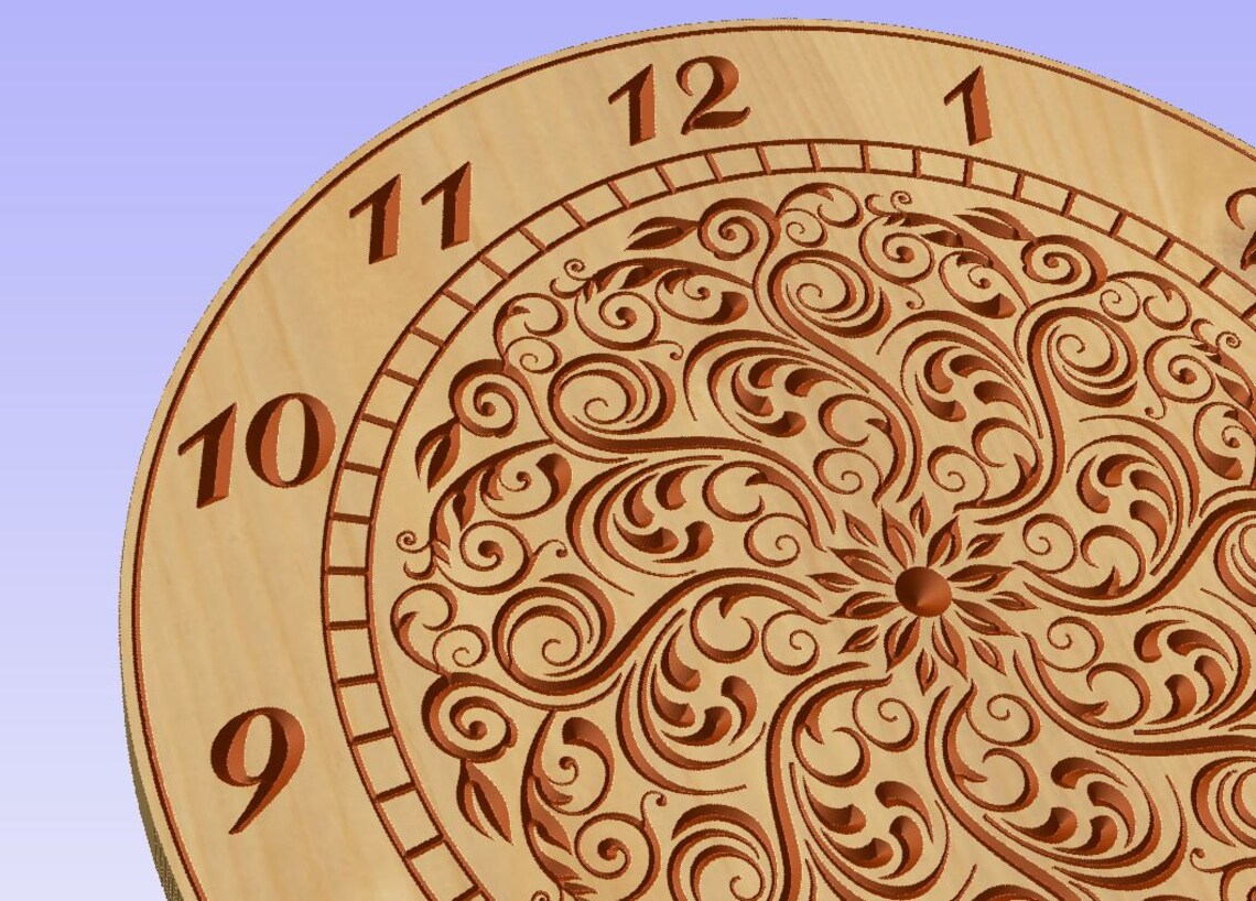 Clock Face Vector File eps for V-bit Cnc Carving - Etsy