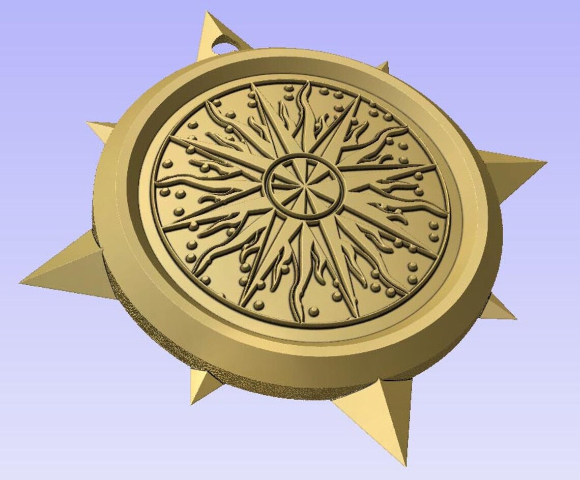 Stl 3d Model of COMPASS SHAPED PENDANT or Decoration for Cnc Carving ...