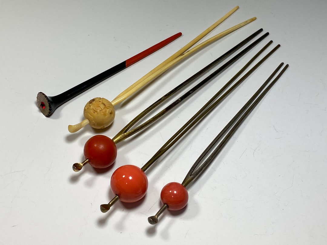 Kanzashi Japanese Antique Hair Accessories Bead Ball Pins 5x - Etsy