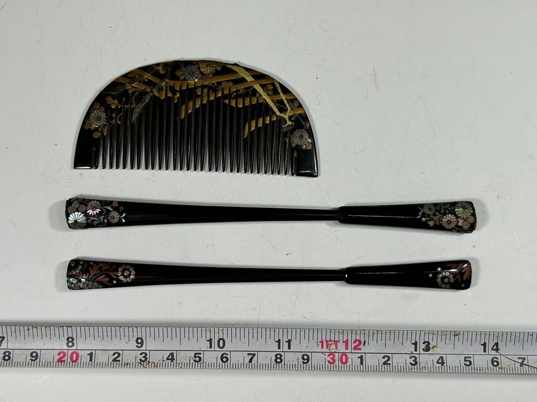 Kushi Kogai Kanzashi Japanese Antique Hair Accessories Comb Stick Raden ...