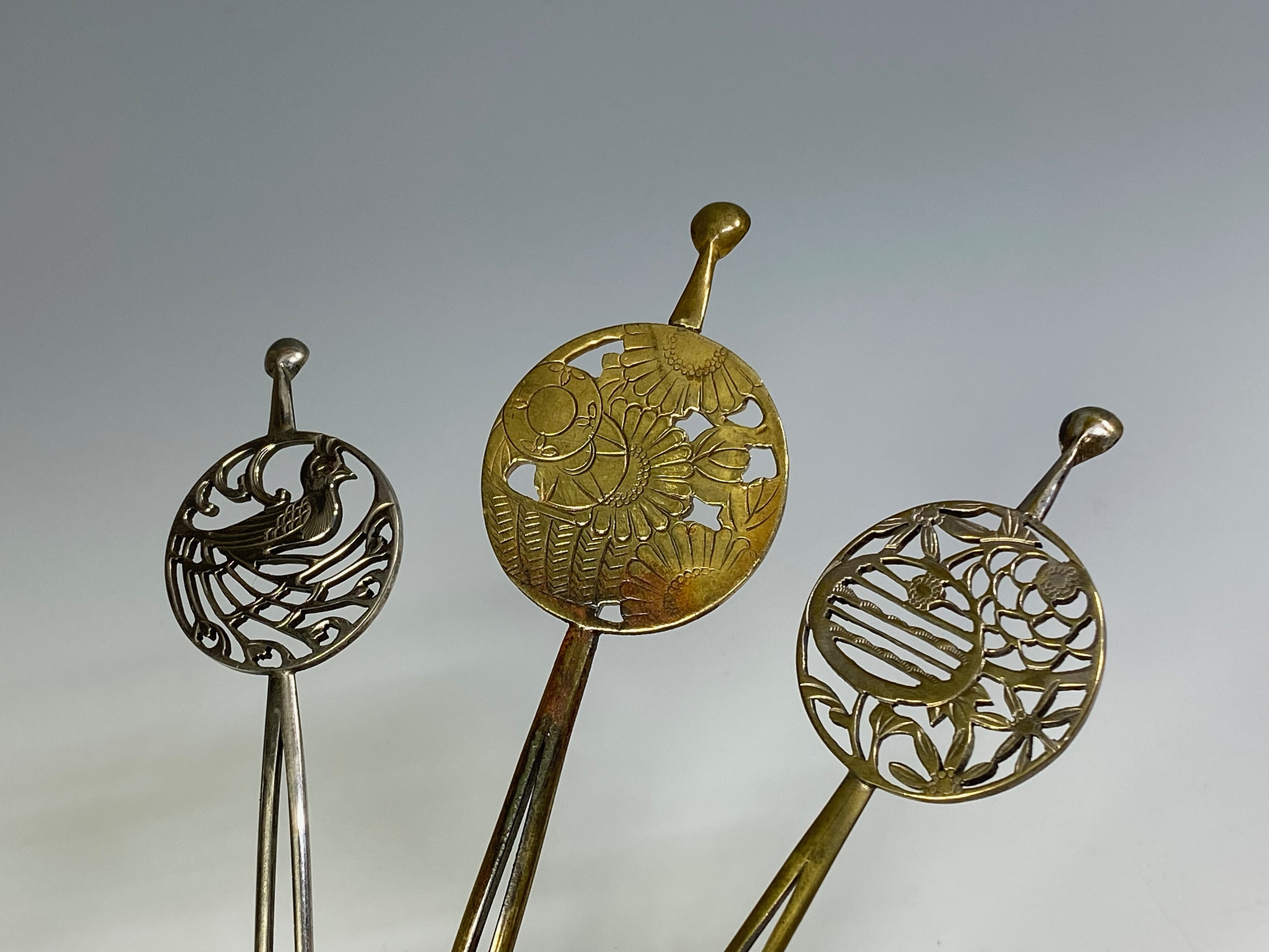 Kanzashi Japanese Antique Hair Accessories Hirauchi 3pcs. - Etsy