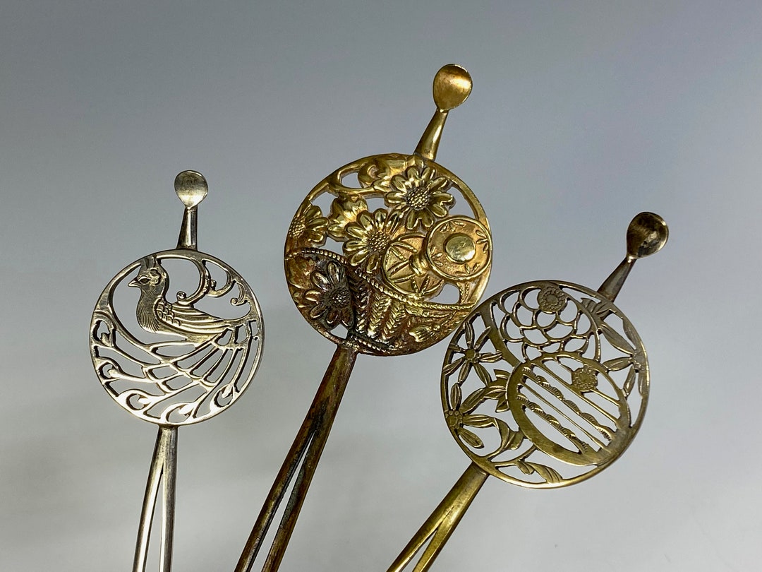 Kanzashi Japanese Antique Hair Accessories Hirauchi 3pcs. - Etsy