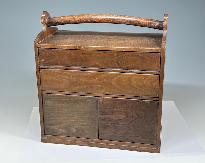 Japanese Antique Wooden Box Carrying Drawer Kotansu Hikidashi Bushobako ...