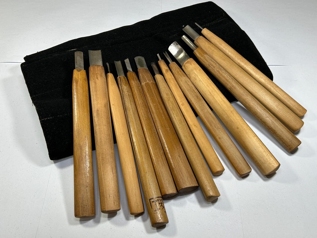 Japanese Wood Carving Chisels Vintage CHOKOKUTO Set - Etsy
