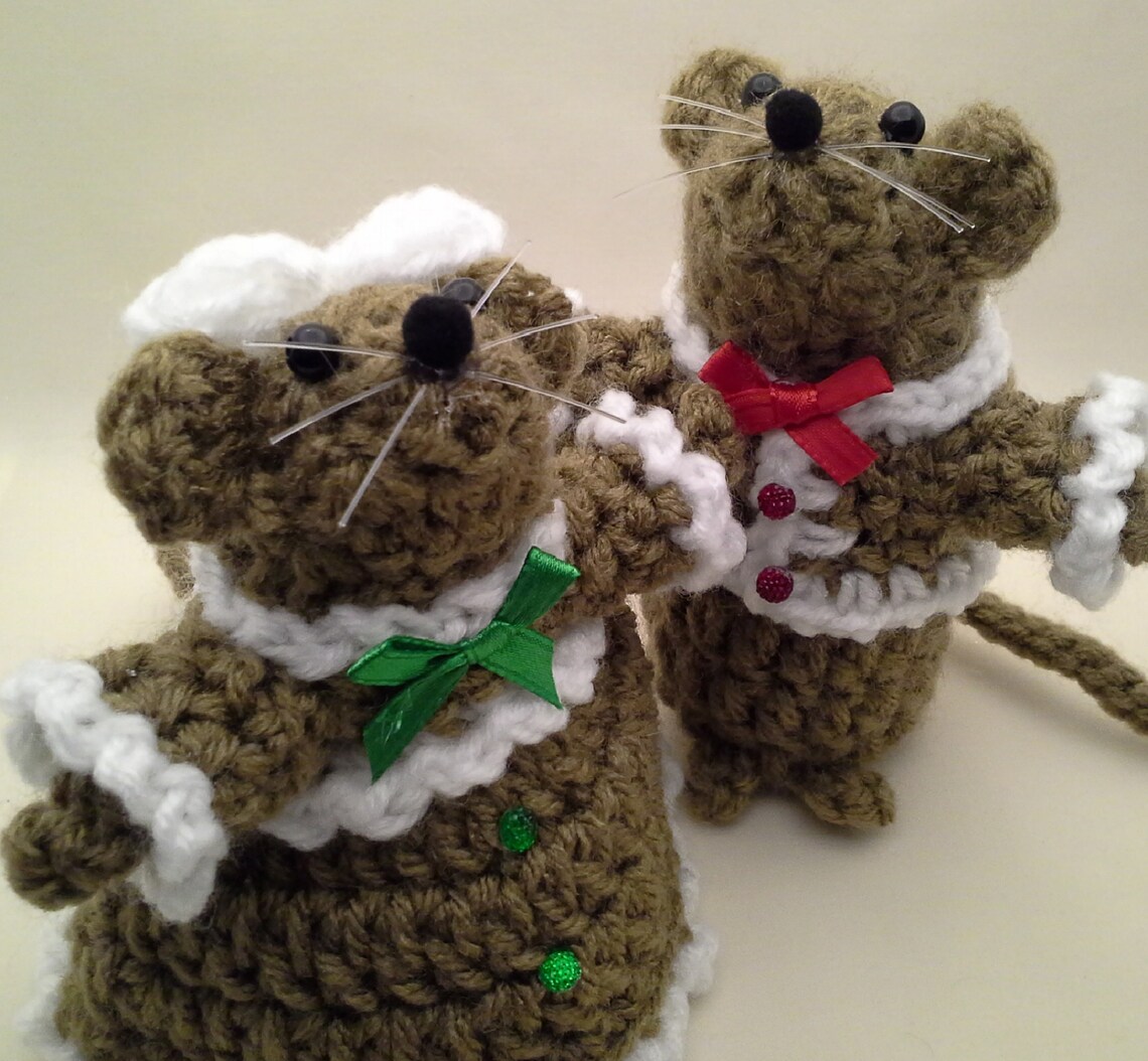 Crochet Gingerbread Mice Boy and Girl Set Christmas | Etsy
