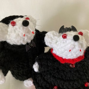 Crochet Vampire Mouse Couple - Boy and Girl Set, Halloween Decorations ...