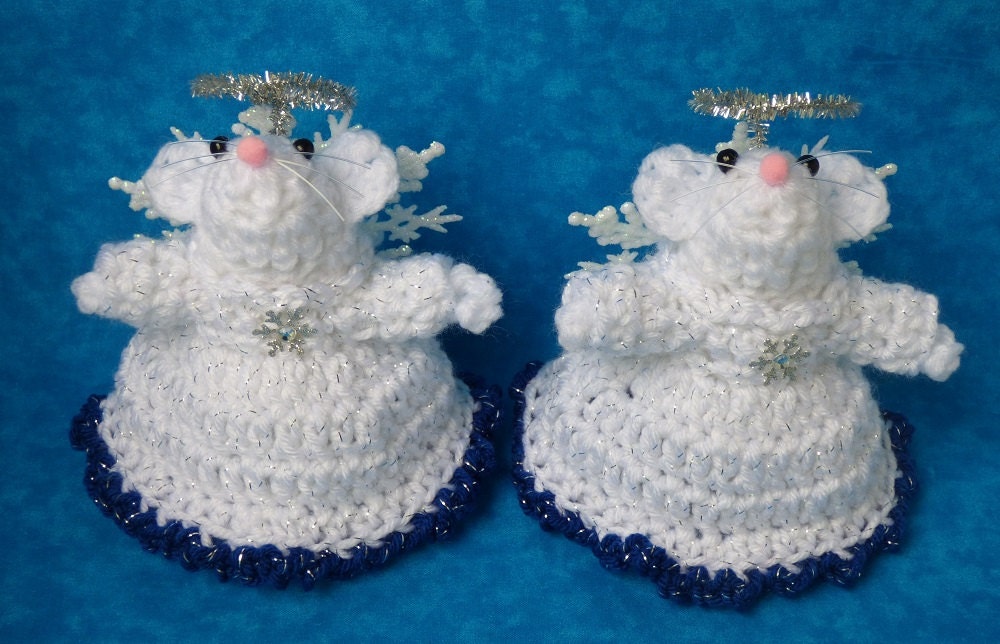 Crochet Snow Angel Mice Set of 2 Christmas and Holiday - Etsy