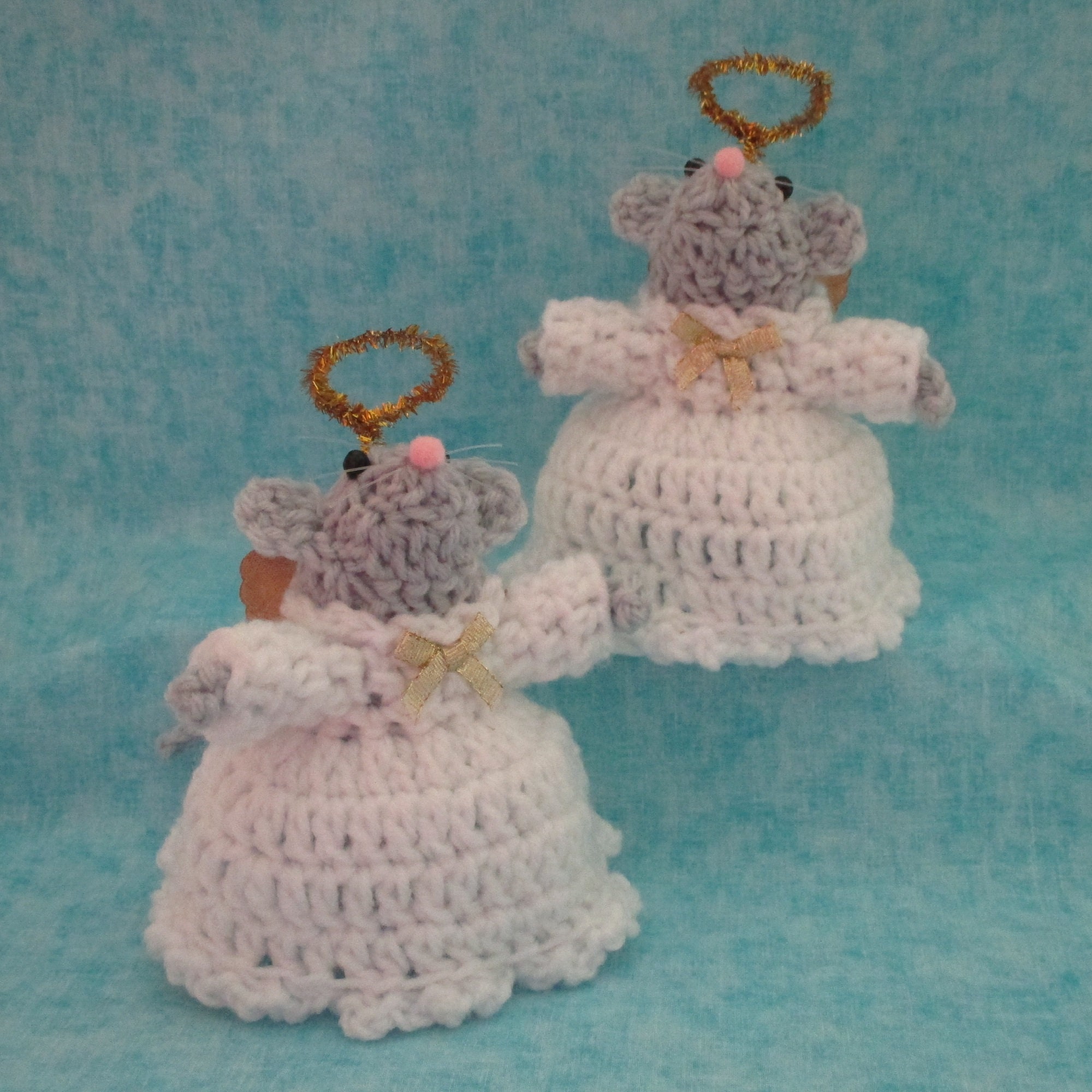 Crochet Angel Mice Set of 2 Christmas and Holiday | Etsy