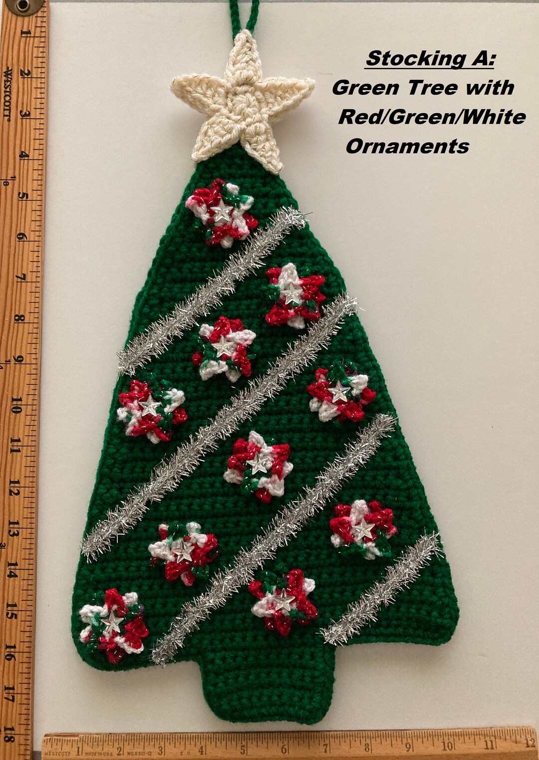 Crochet Christmas Tree-shaped Stocking Christmas Decor - Etsy
