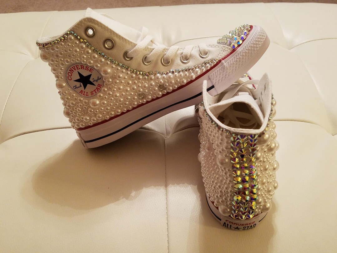 Pearl With a Hint of Bling Converse - Etsy Canada