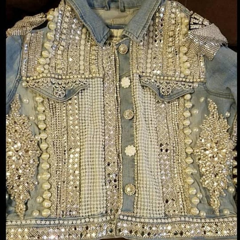 Handsewn Bling Jean Jacket - Etsy Canada