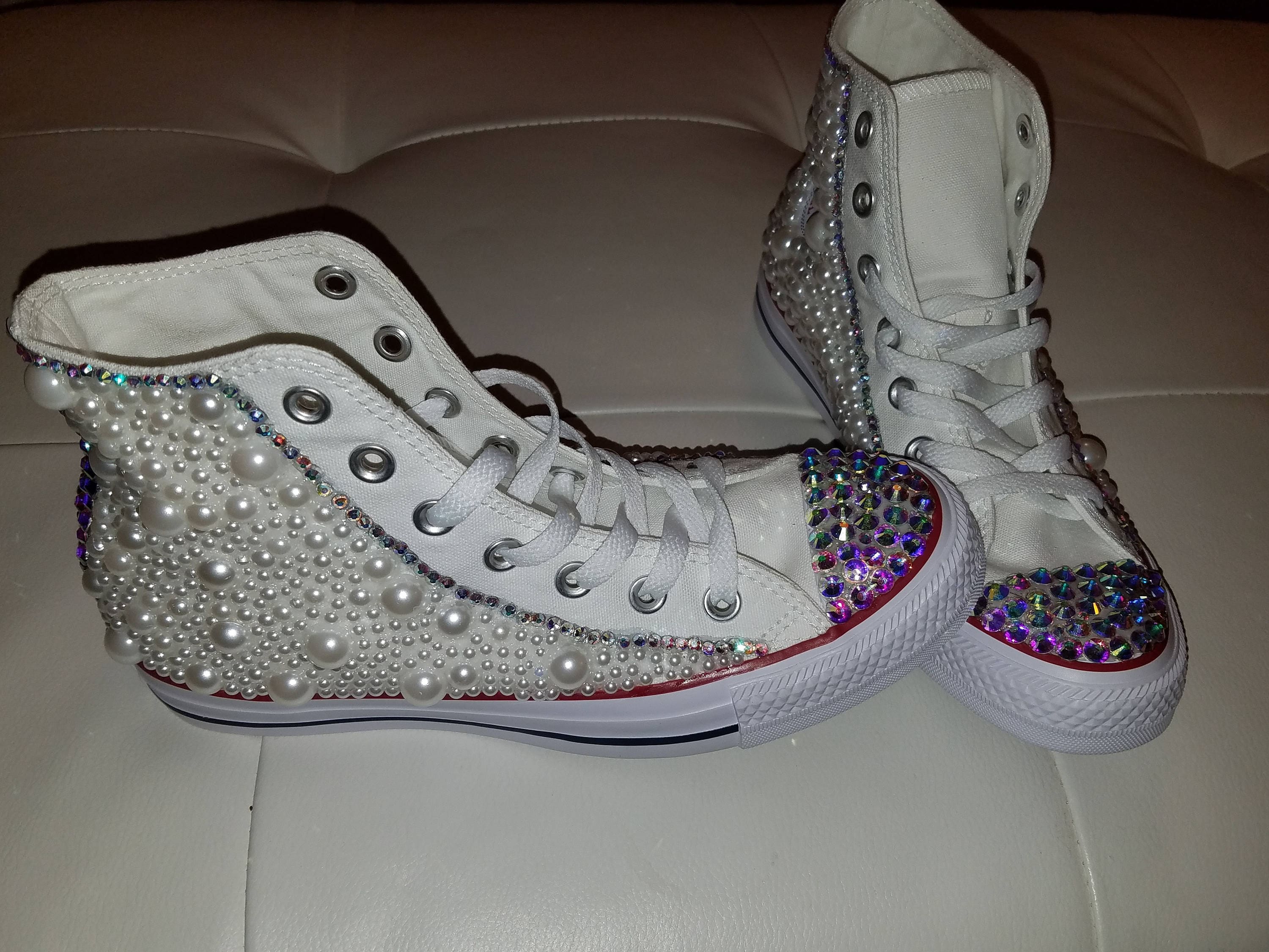 Pearl With a Hint of Bling Converse - Etsy Canada