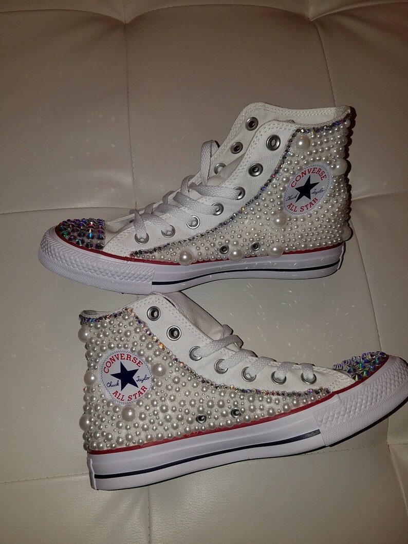 Pearl With a Hint of Bling Converse - Etsy Canada