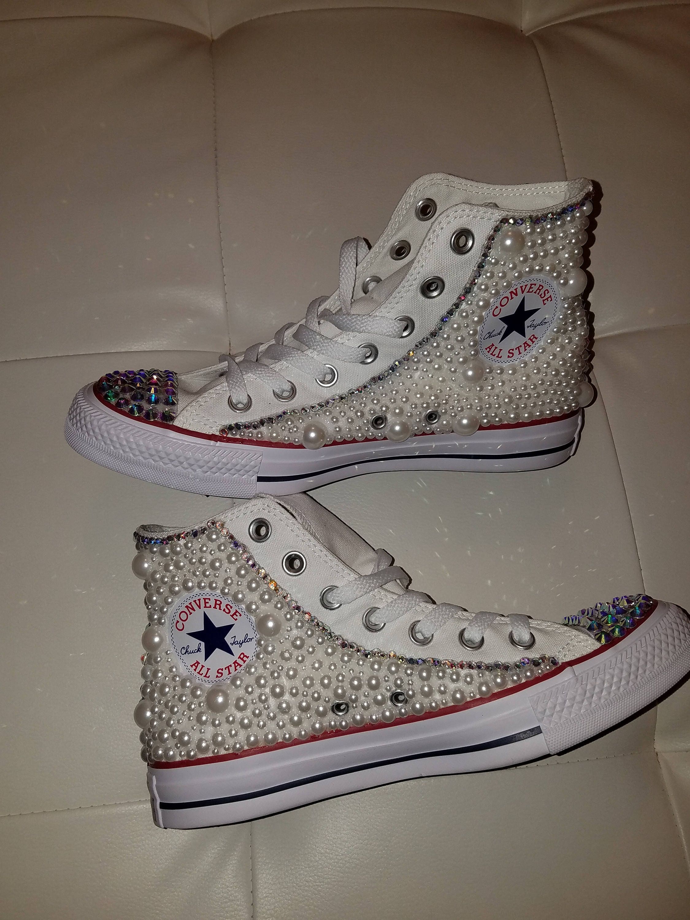 Pearl With a Hint of Bling Converse - Etsy Canada