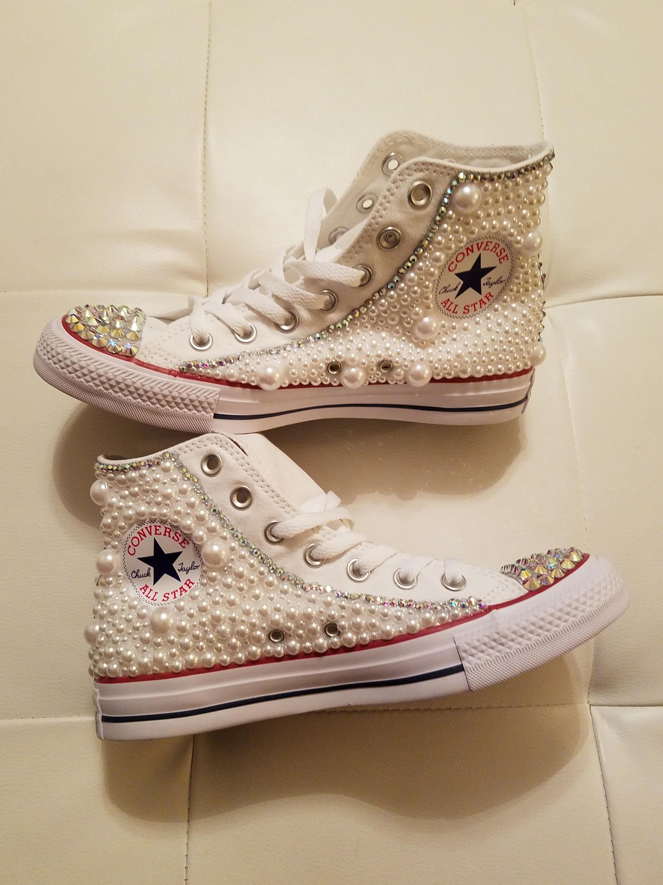Pearl With a Hint of Bling Converse - Etsy Canada