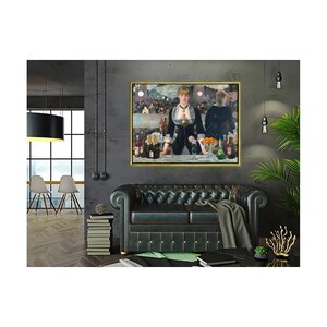 Canvas Poster or Framed Canvas Painting Édouard Manet Bar at the Folies ...