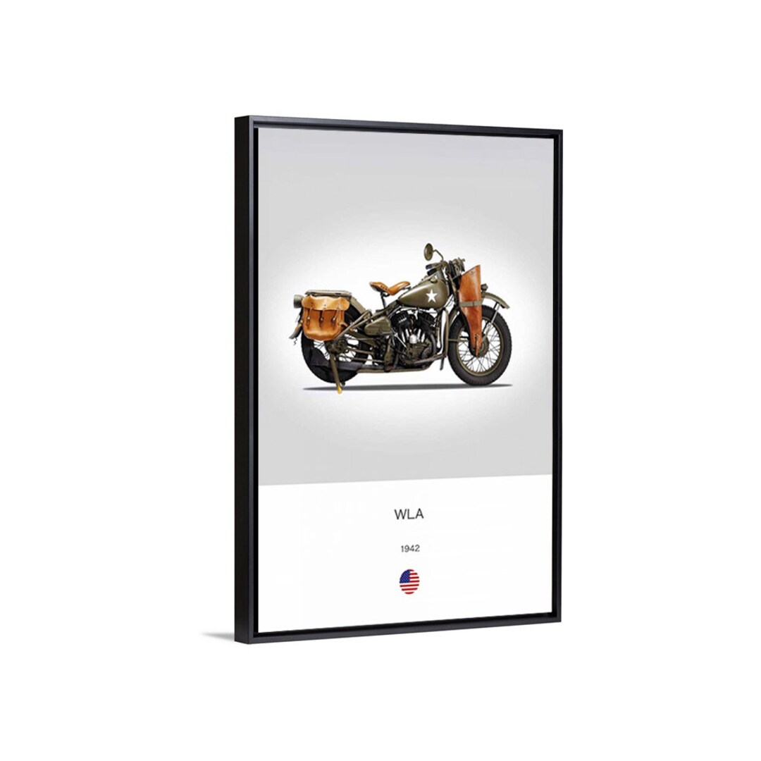 Harley Davidson WLA 1942 Canvas Poster or Framed Canvas Painting - Etsy ...