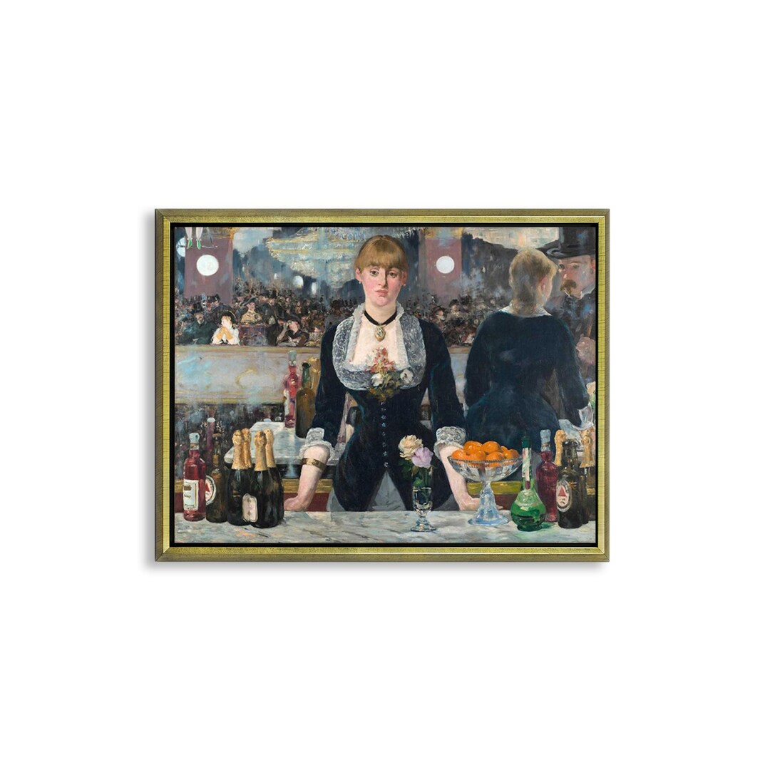 Canvas Poster or Framed Canvas Painting Édouard Manet Bar at the Folies ...
