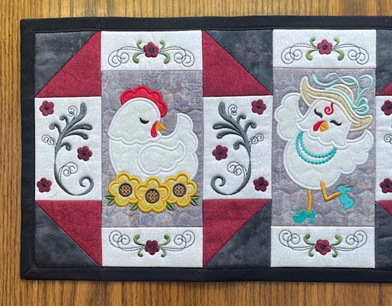 Chicken Table Runner, Country Table Runner, Chicks, Kitchen Decor ...