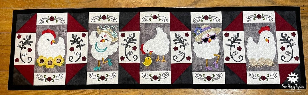 Chicken Table Runner, Country Table Runner, Chicks, Kitchen Decor ...