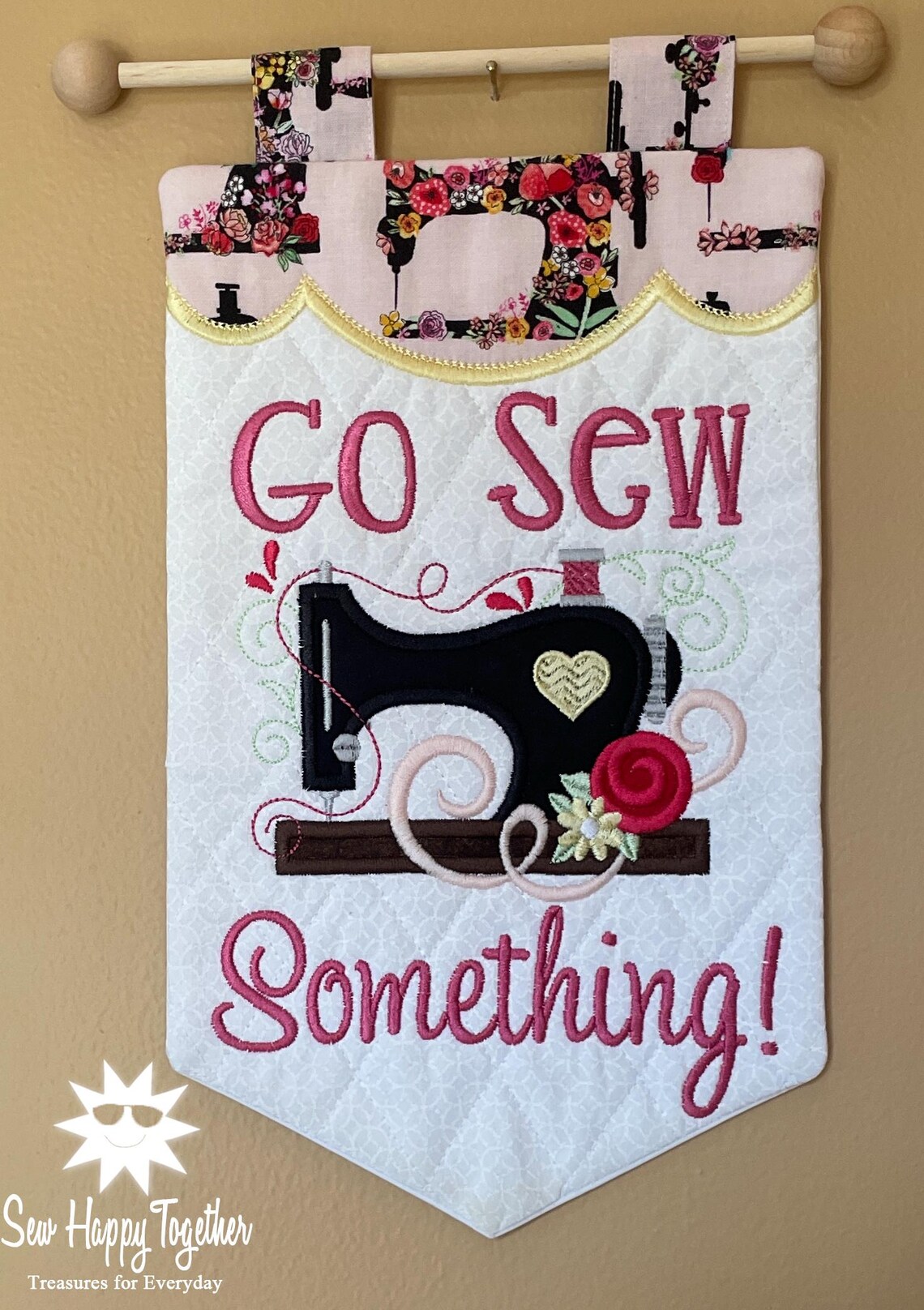 Go Sew Something Wall Hanging, Home Decor, Gift, House Warming ...