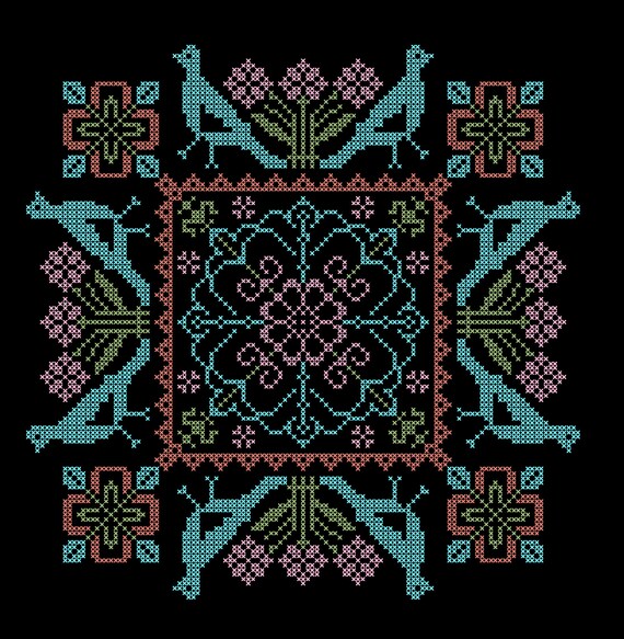 Traditional icelandic pattern on black java | Etsy