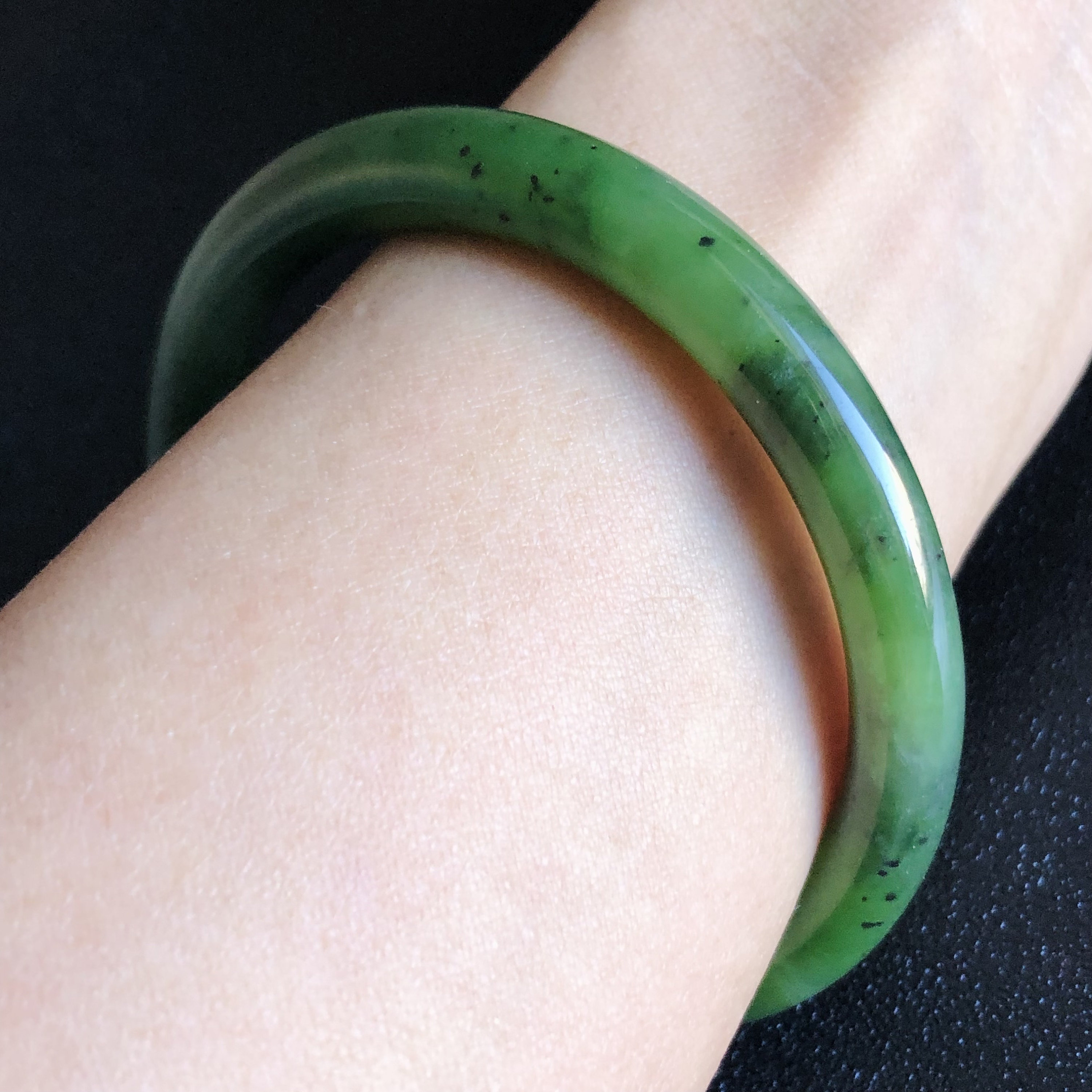 Natürliche Jade Armreif echte grüne HeTian Jade Armband Glück - Etsy.de