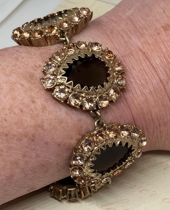 TALBOTS Chunky Gold Tone Amber Crystal and Resin Tear… - Gem